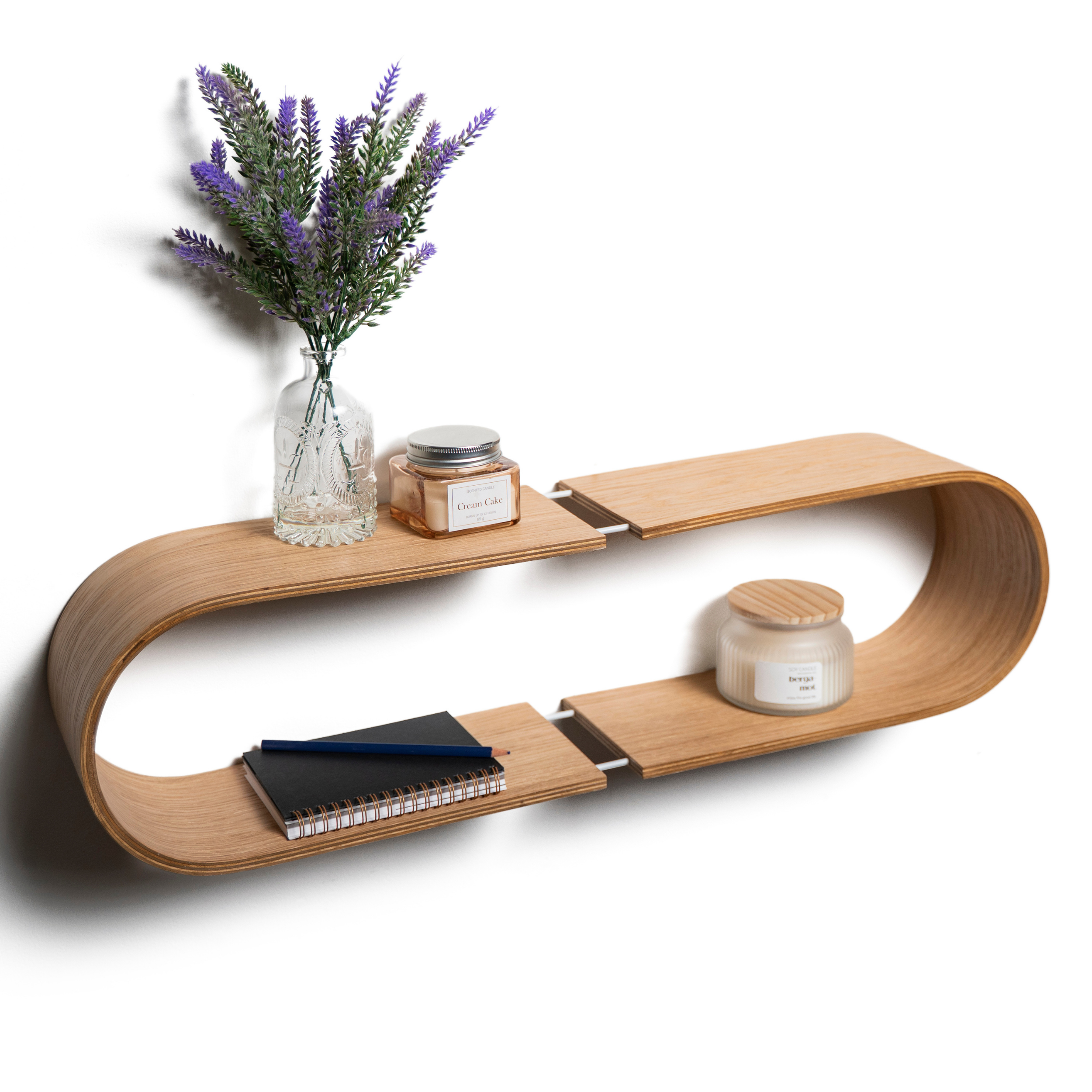 EWARTWOODS| Wood Floating Shelves for Wall Oval – EWD