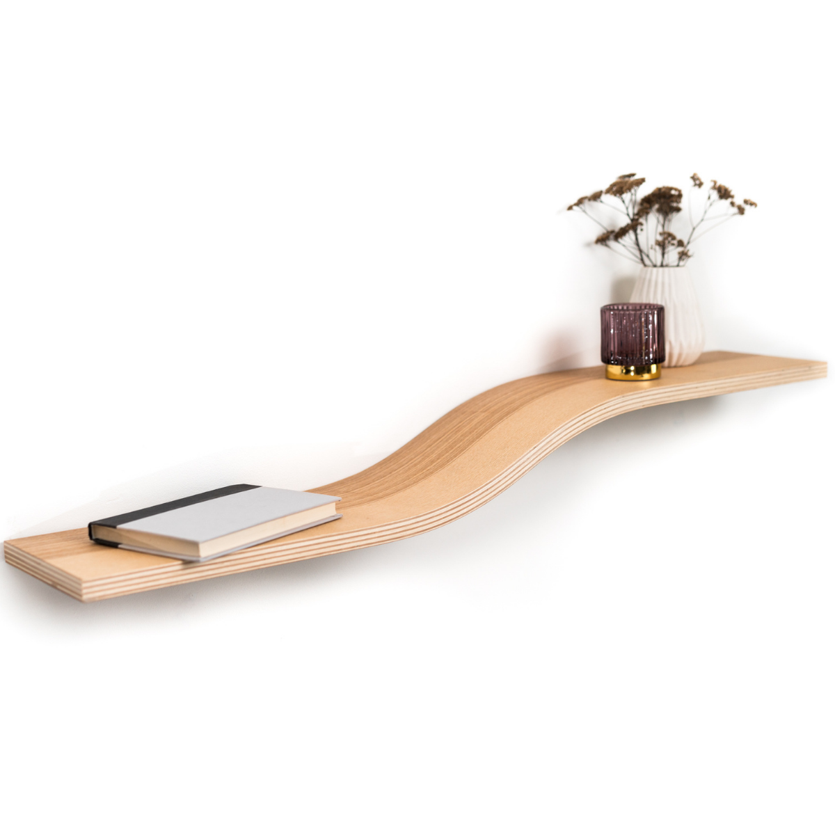 Wooden simple floating wall hanging shelf wave | Ewart Woods Designs – EWD